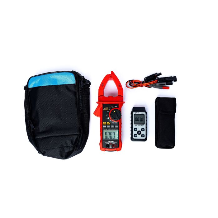 Solar PV test kit inc clamp meter, MC4 test leads, irradiance meter