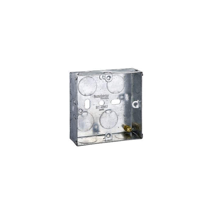 Metal Switch & Socket Box- 1 Gang Round KO Adj. 25mm