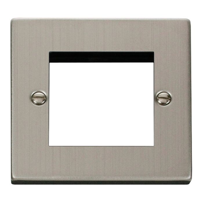 1 gang 2 module euro plate stainless steel