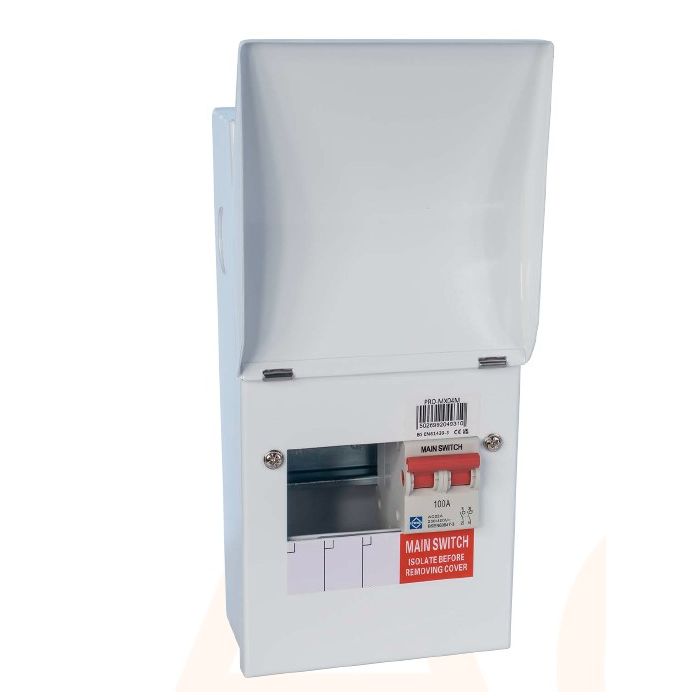 Consumer Unit 2-way 100A Main Switch Round Knockout