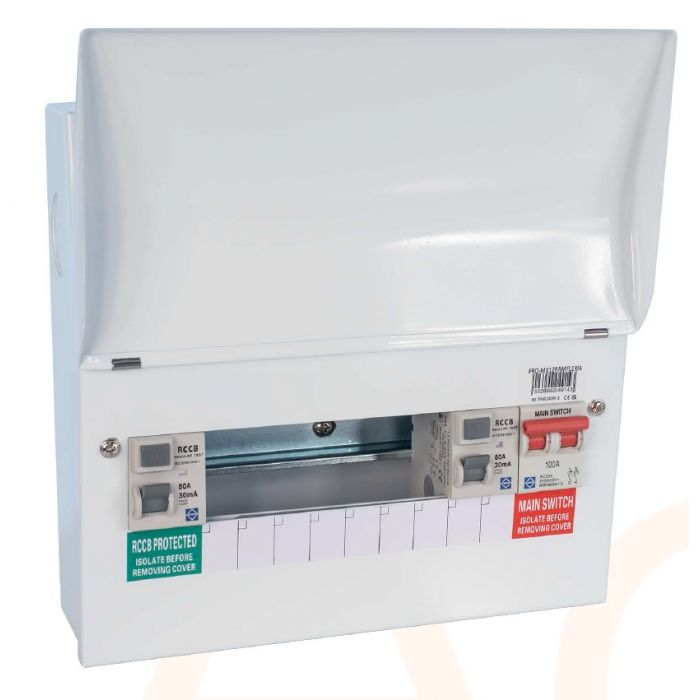 Consumer unit 6-way high integrity dual 80A RCD RKO