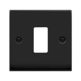 Grid plate 1 Gang - Matt Black