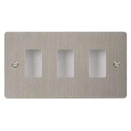 Stainless Steel Flat Plate Cover Plates - 3 gang