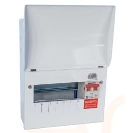 Consumer Unit - 100A Mains Switch 6 Way Metal Board