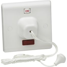 Ceiling Pull Switch 1Way DP 45A Whi + Neon
