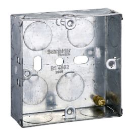 Metal Switch & Socket Box- 1 Gang Round KO Adj. 25mm