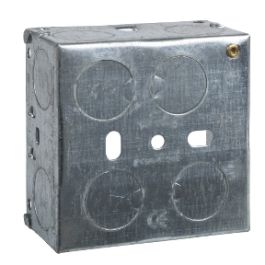 Metal Switch & Socket Box- 1 Gang Round KO Adj. 35mm
