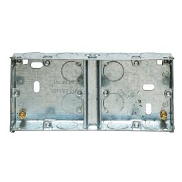 2 x 1 Gang 25mm Dual Steel Switch & Socket Back Box