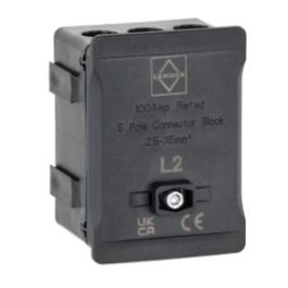 Terminal block 5-way 100A black